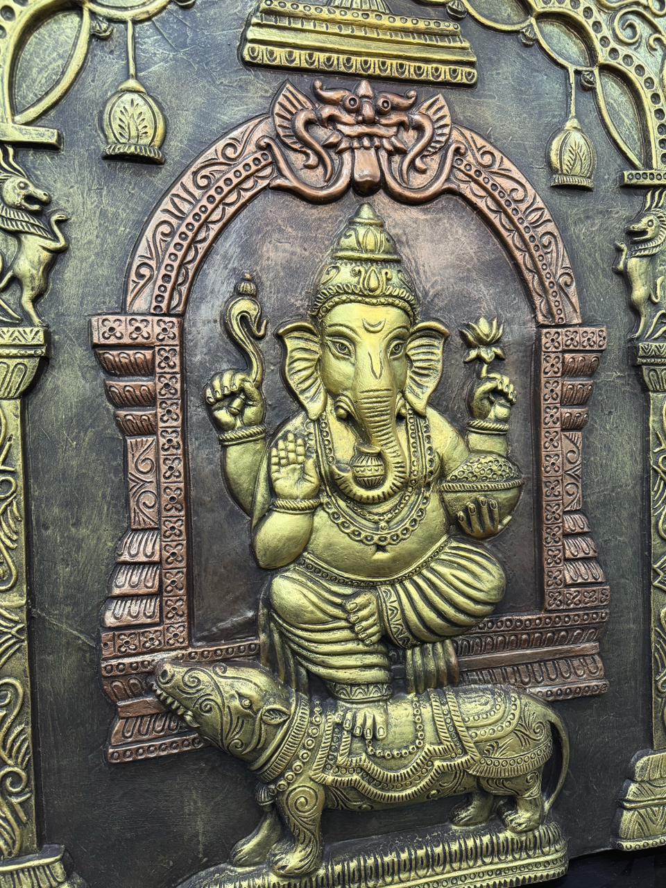 Buy 4X3 Feet Lord Ganesha 3D Relief Mural Wall Art Online - Artociti